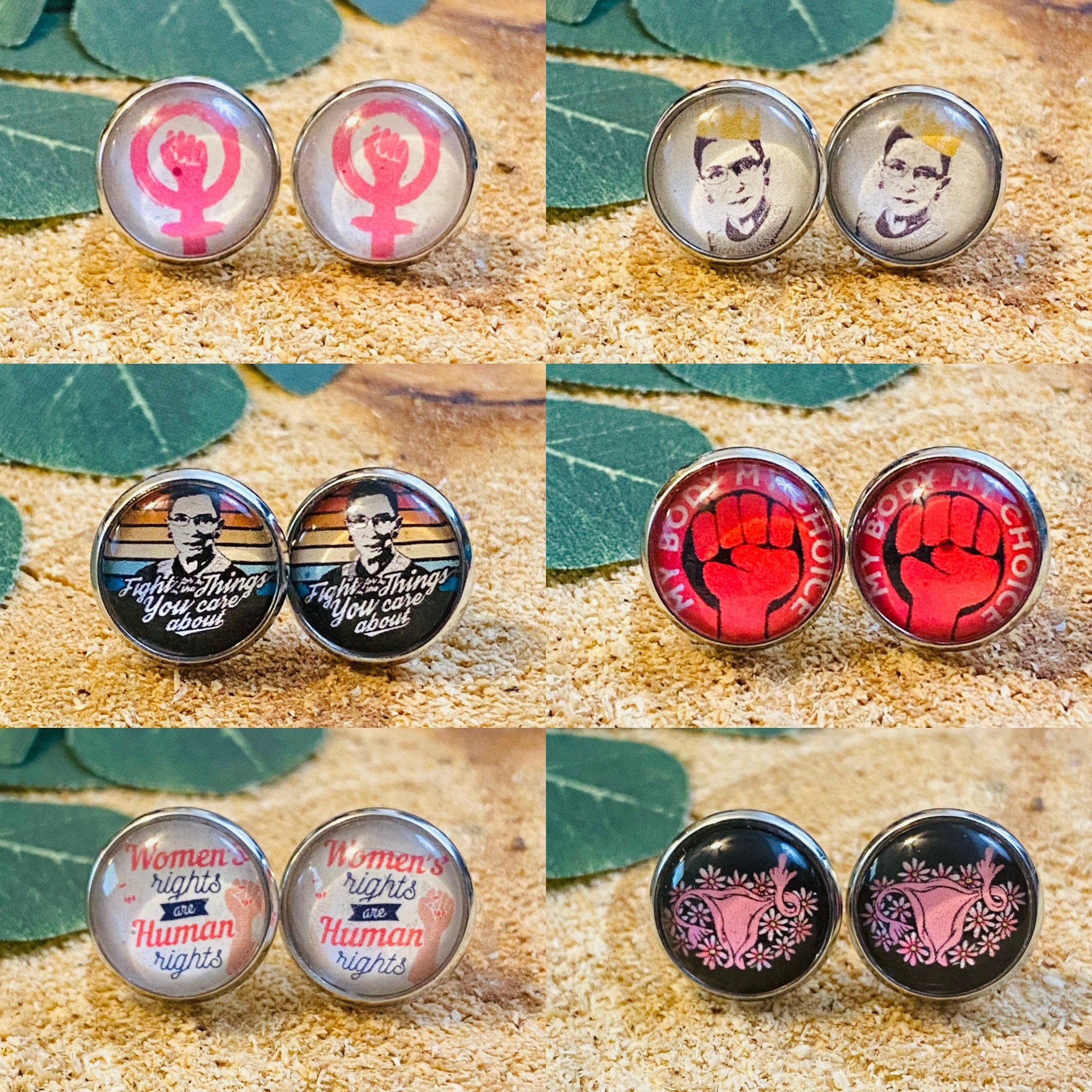 Womens Rights Earrings My Body My Choice RBG Roe V Wade - Etsy