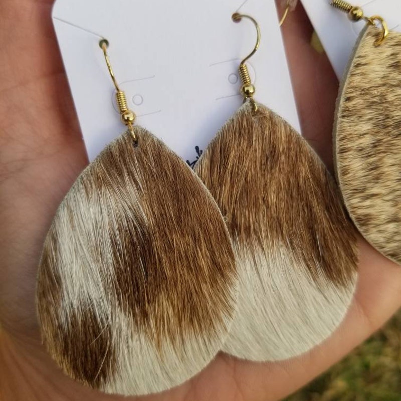 Cowhide Earrings - Etsy Australia