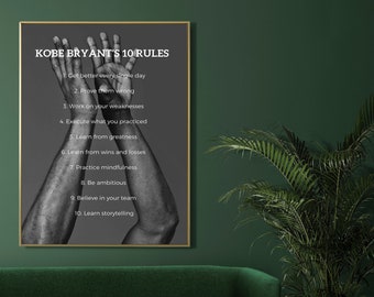 Kobe Bryant Poster 10 Rules - Etsy