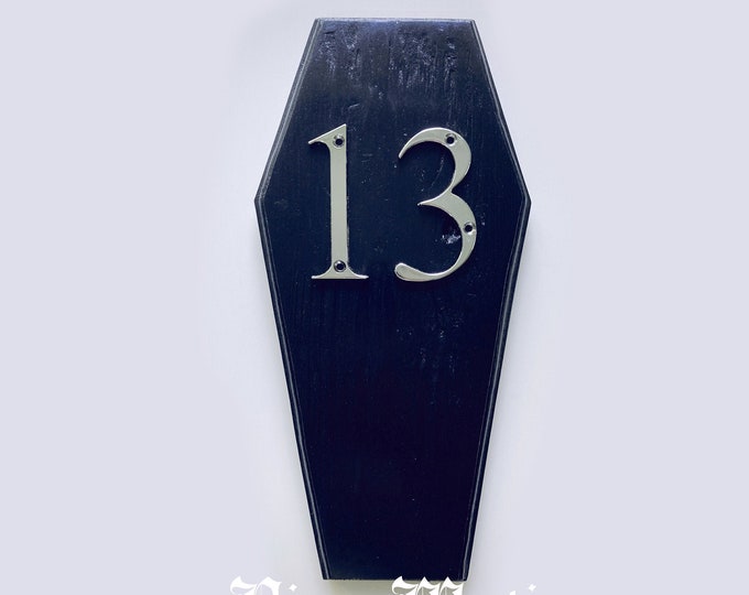 Door Number Sign, Dripping Moon and Creepy Text Design, Gothic Home ...