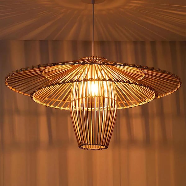 Bamboo Pendant Light - Etsy
