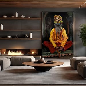 Large Original Pujari Paintings on Canvas Beige Oil Painting Modern ...