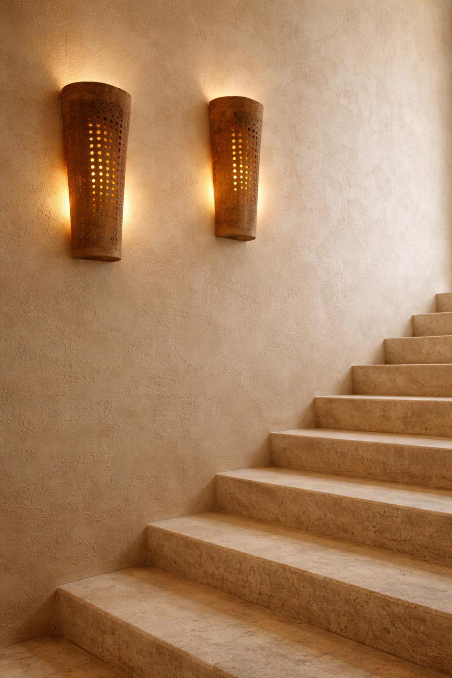 Handcrafted Terracotta Wall Light – Artisan Clay Sconce | Wabi-sabi ...