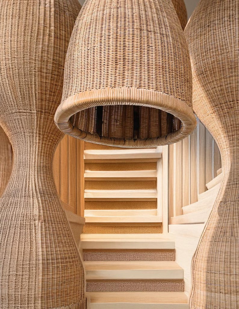 High Quality-rattan Pendant Light for Entry Way Stairs Area Lamp ...