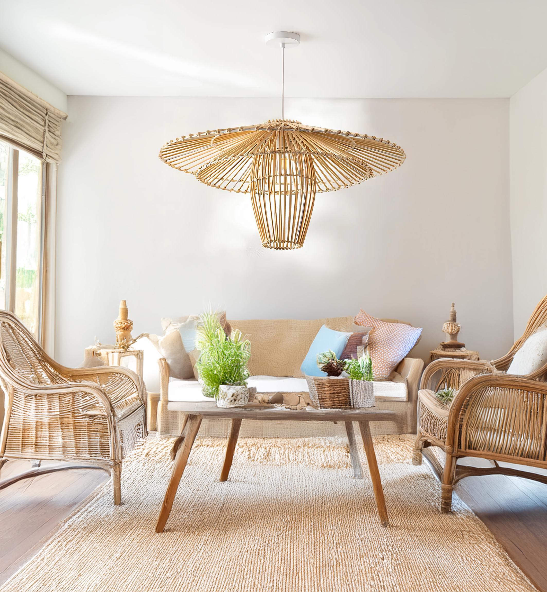 Bamboo Rattan Pendant Light: Modern Eco-friendly Home & Restaurant ...