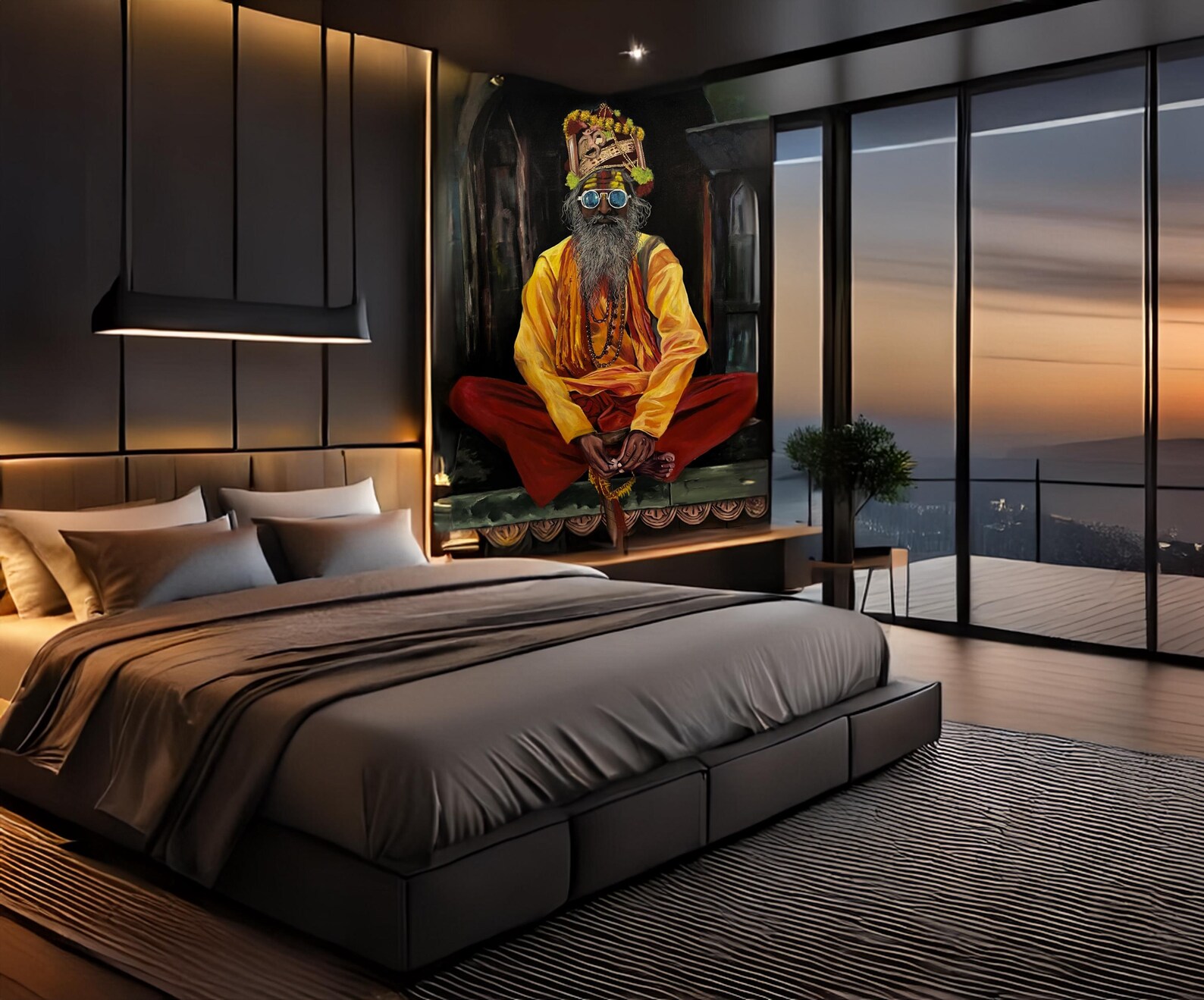 Large Original Pujari Paintings on Canvas Beige Oil Painting Modern ...