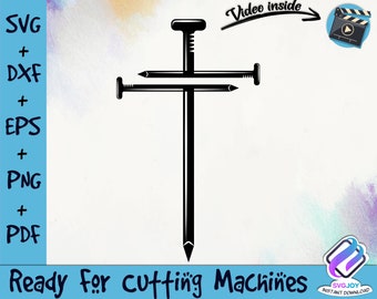 Three Nails Cross Svg - Etsy