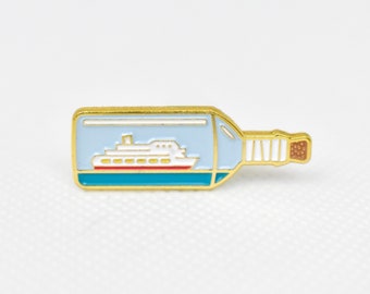 Ship in a Bottle Enamel Pin - Etsy