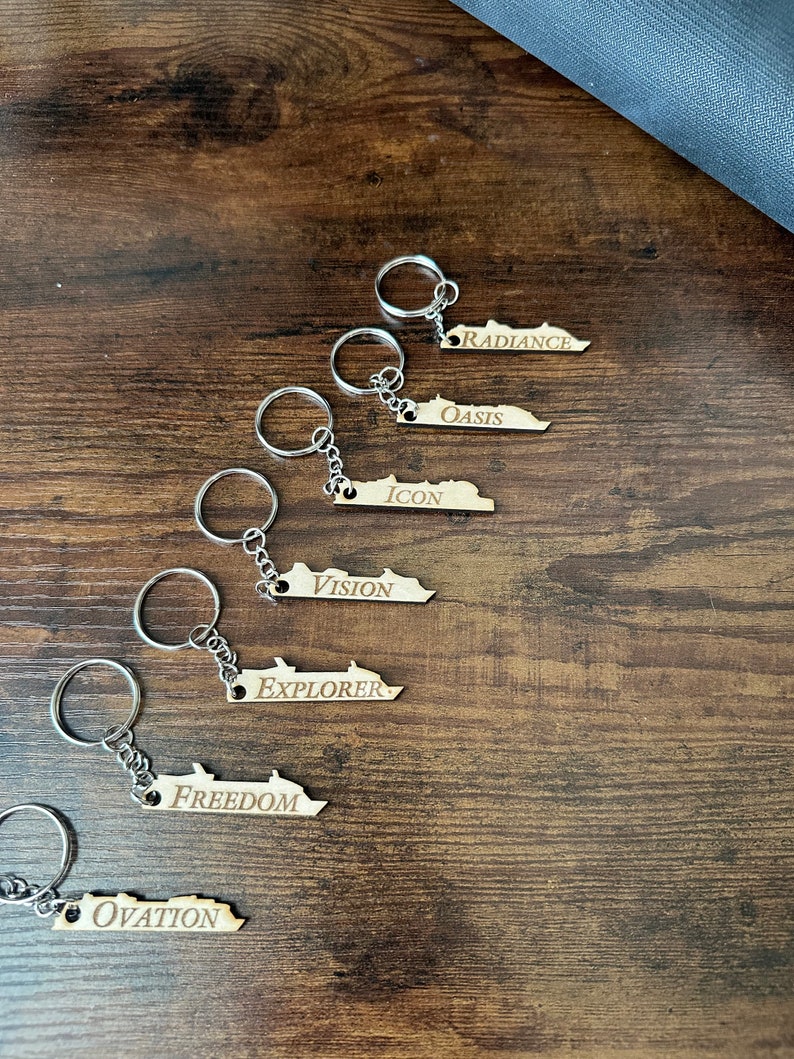 Royal Caribbean Ship Keychain Made of Wood: Icon, Oasis, Quantum ...