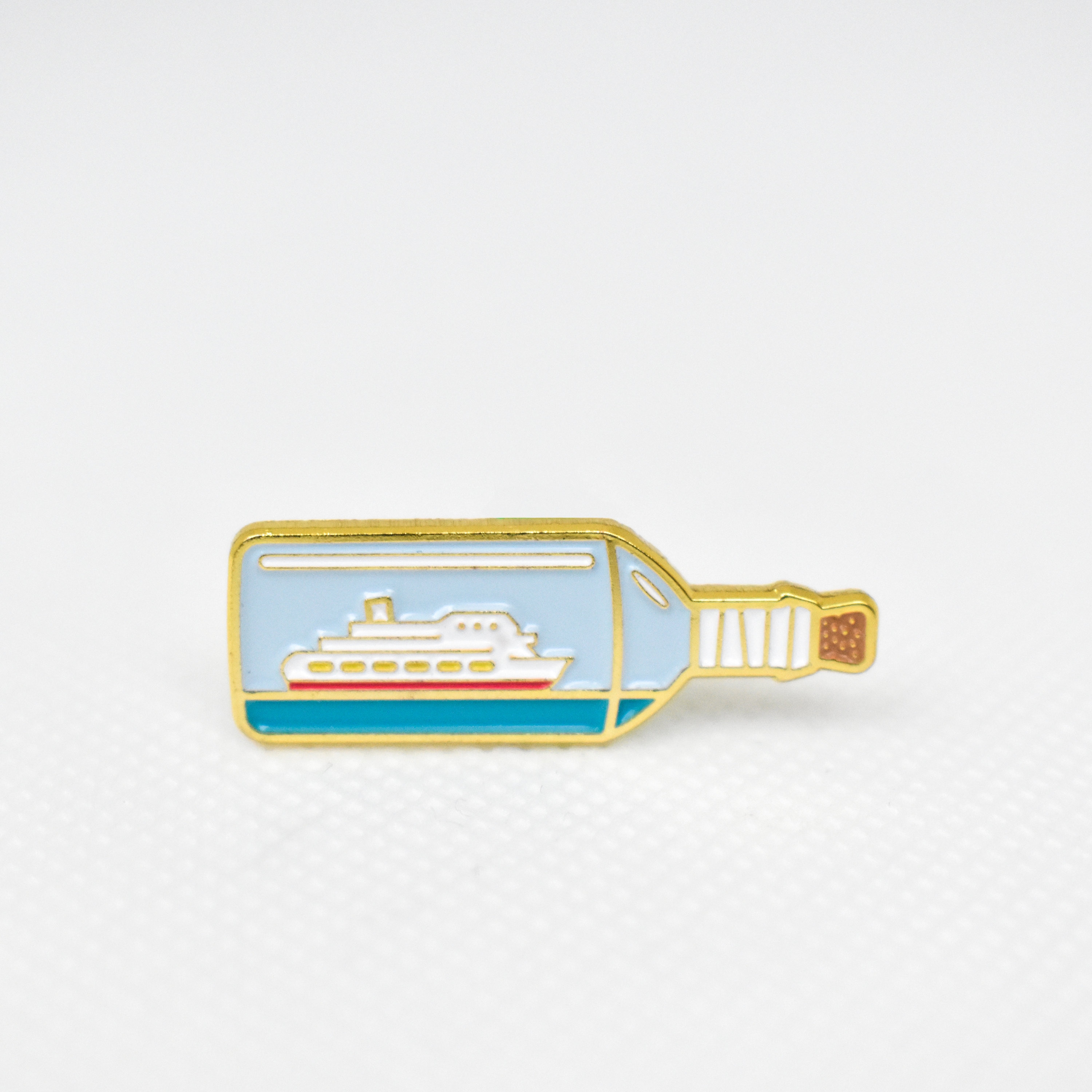 Cruise Ship in a Bottle Enamel Pin - Etsy