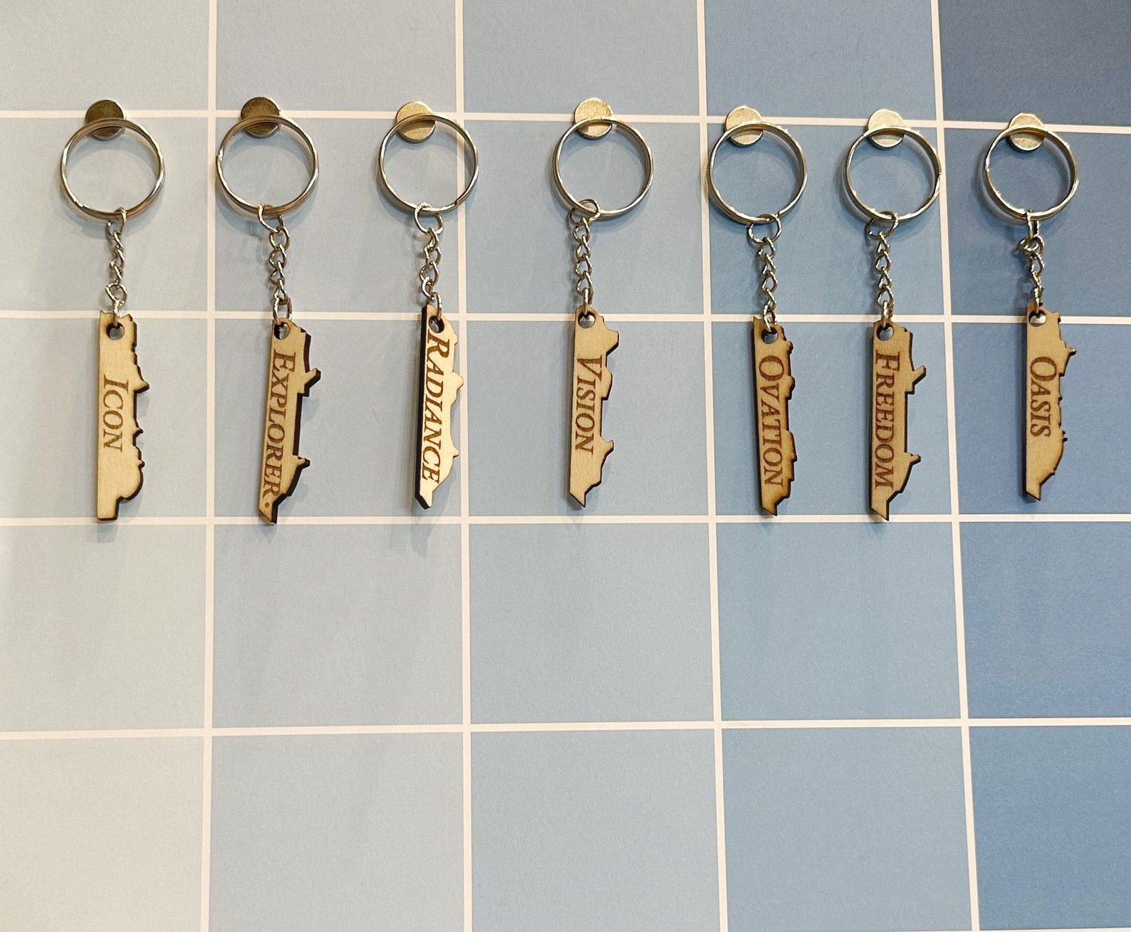 Royal Caribbean Ship Keychain Made of Wood: Icon, Oasis, Quantum ...