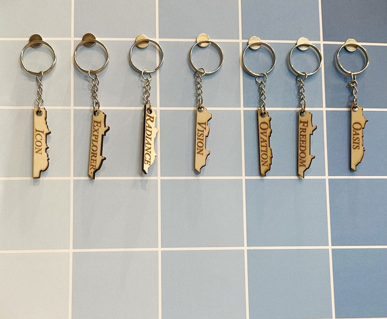 Royal Caribbean Cruise Ship Keychain: Engraved Wood, Vacation Gift - Etsy