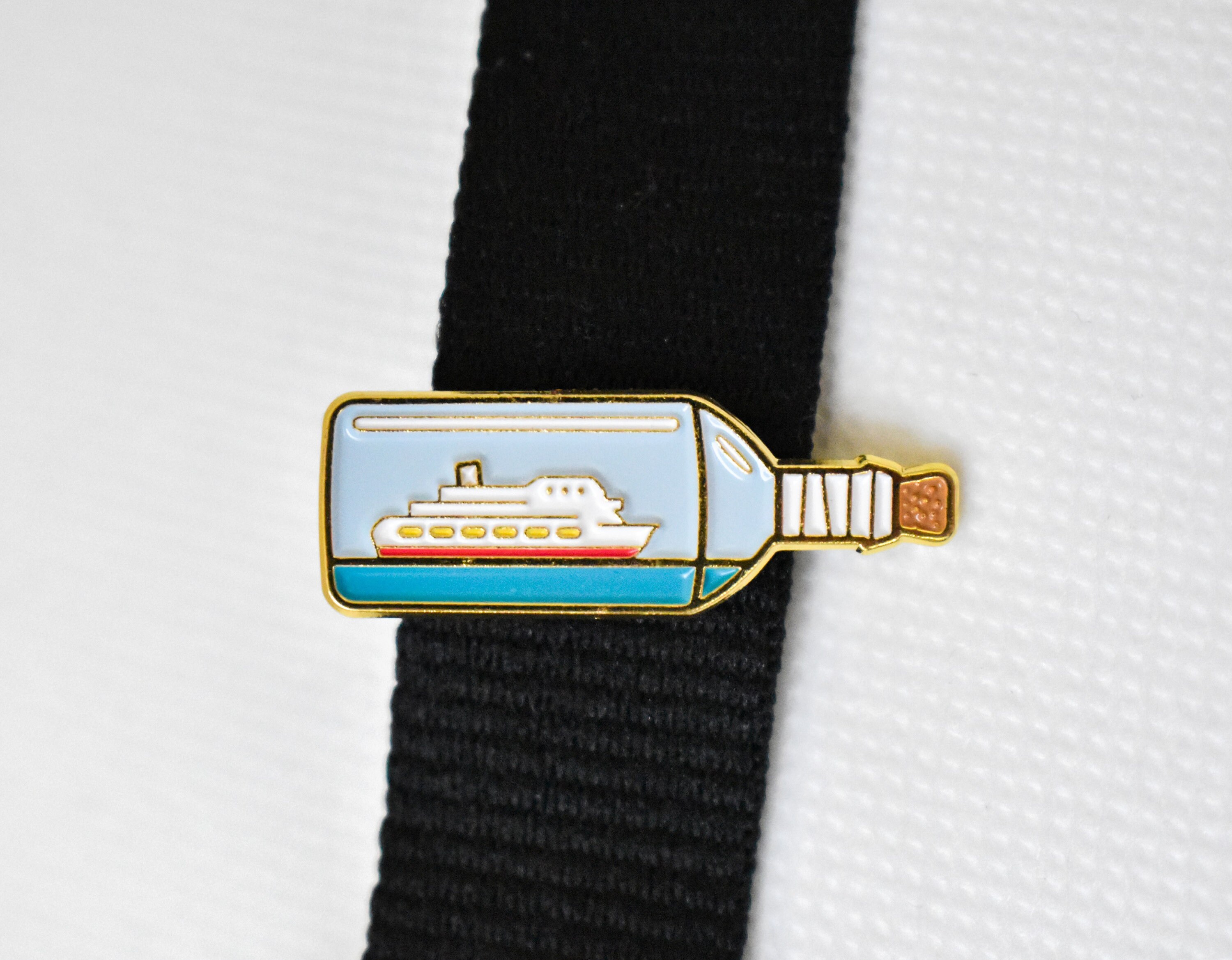 Cruise Ship in a Bottle Enamel Pin - Etsy
