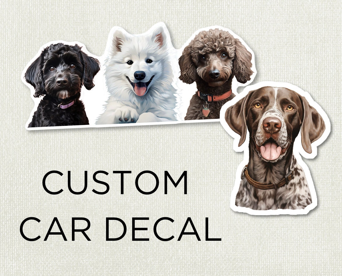 Custom Dog Photo Decal for Car, Dog Lovers Decal, Dog Picture Decal ...
