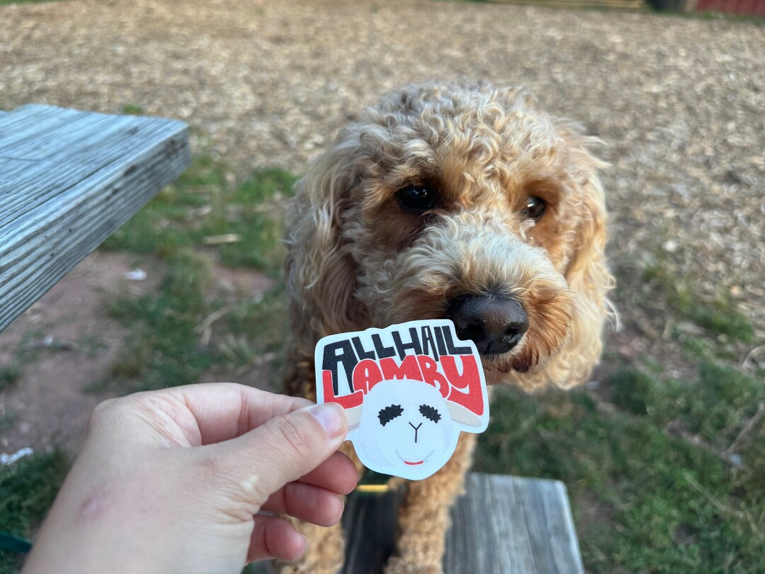 All Hail Lamby Lamb Chop Fan Sticker - Etsy