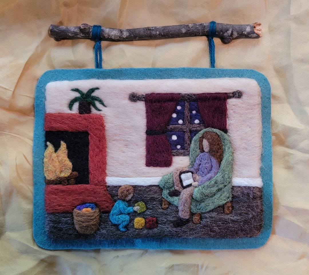 Winter Nights. Needle Felted Picture Wool Picture Wool - Etsy
