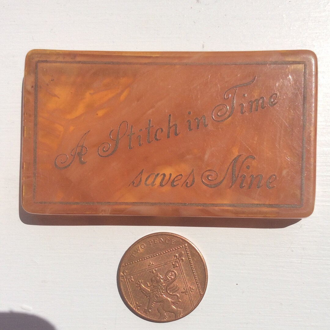 Celluloid Needle Case Marble Effect in Light Brown With - Etsy Australia