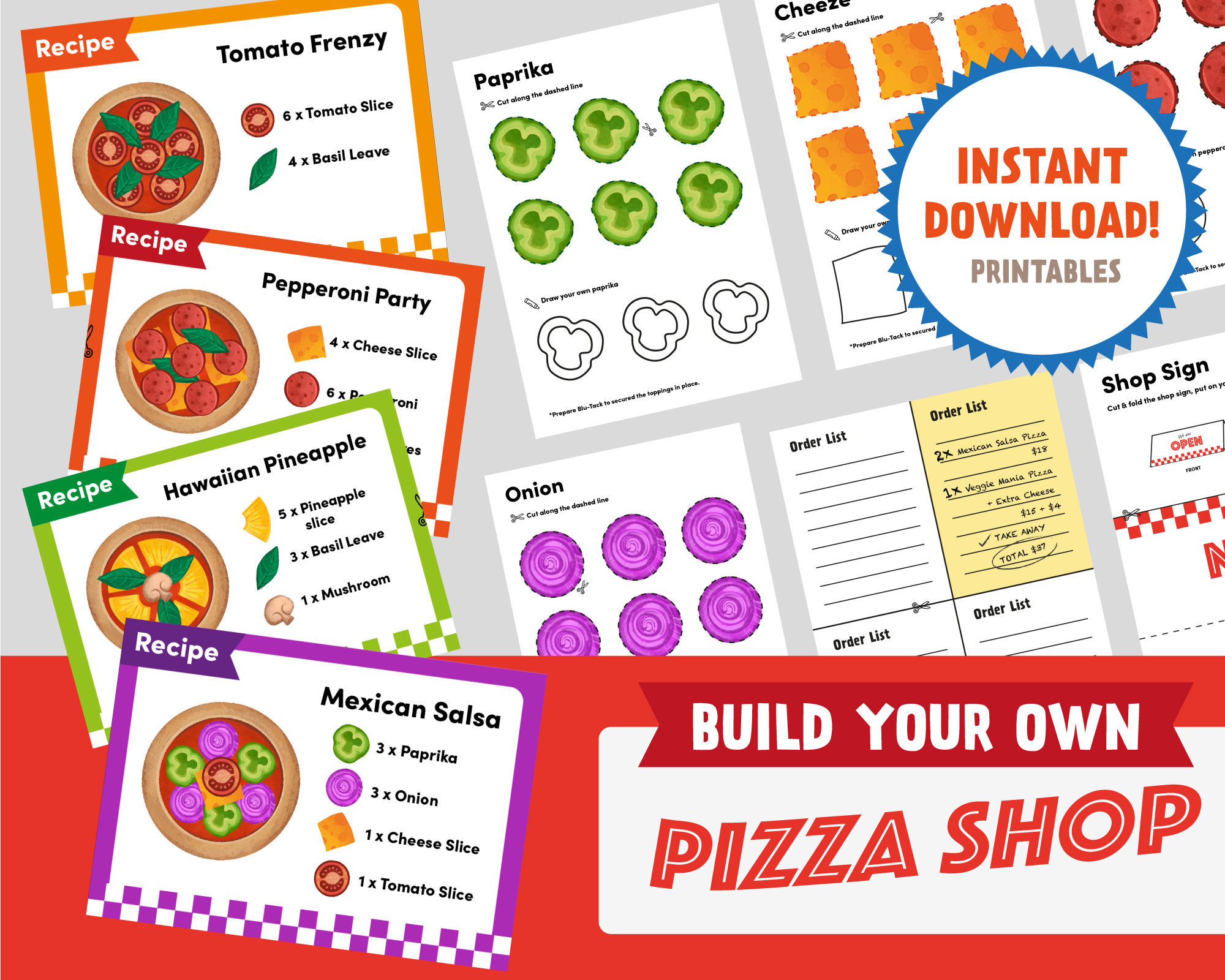 Printable Pizza Shop - Kids Activity Busy Pack - Etsy