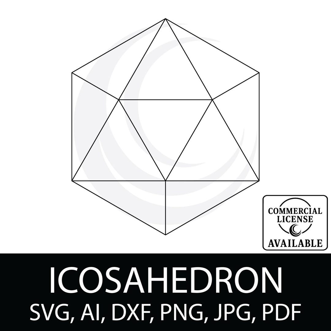 Icosahedron SVG, Sacred Geometry Line Art (digital Files) - Etsy