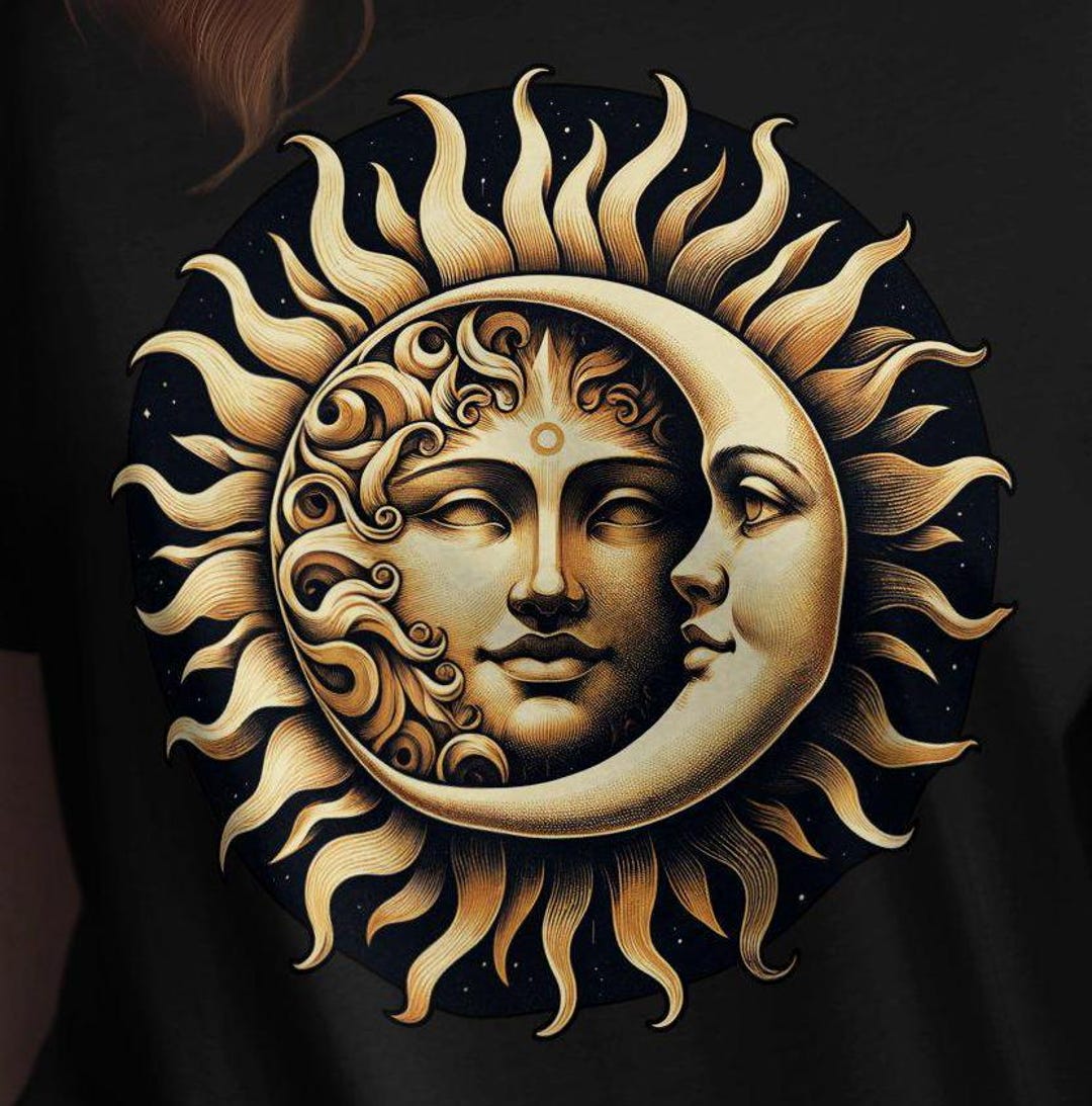 Sun and Moon Face Design Unisex T-shirt, Tank Top, Sweatshirt, Hoodie ...