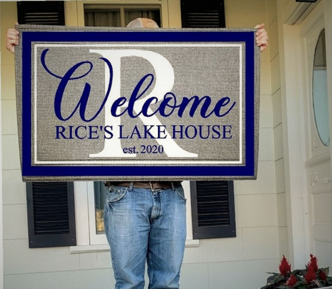 Welcome Lake House Outdoor Large Doormat, Year Est. XL Mat, Lake House ...