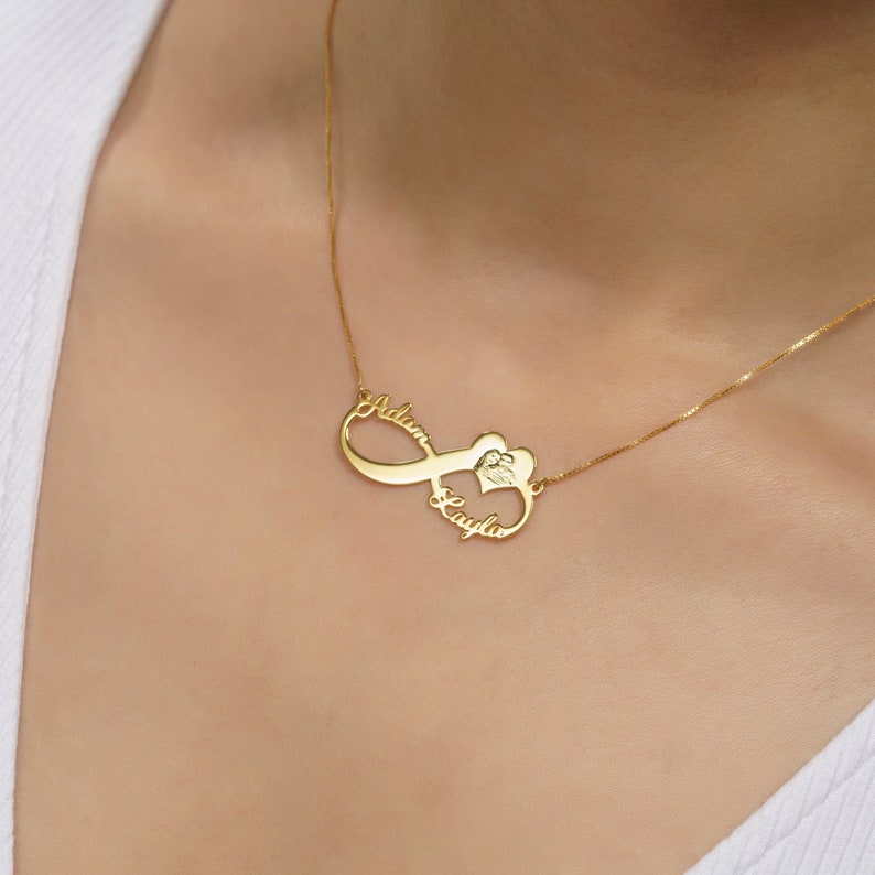 Infinity Name Neklace , Real Picture Necklace , Gold , Rose Gold ...