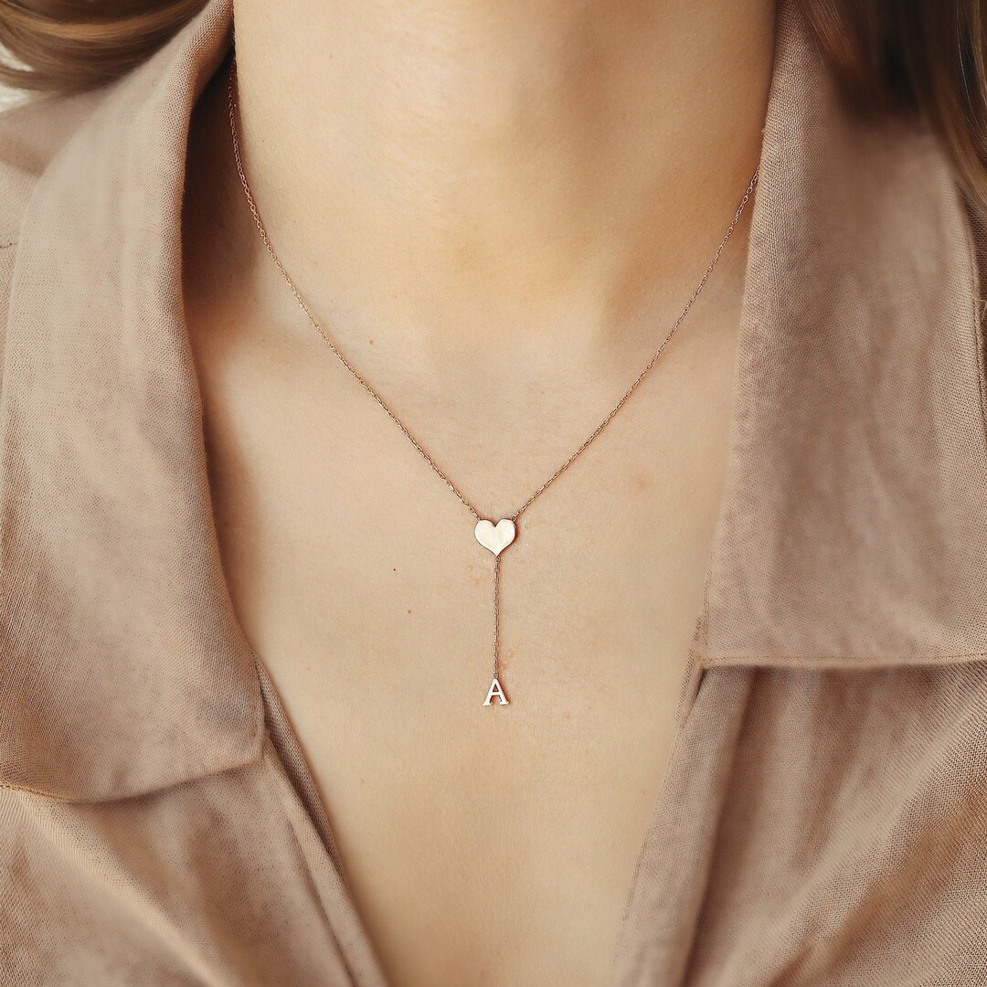 Heart Letter Necklace , Love Necklace , Personalized Letter , Best Gift ...