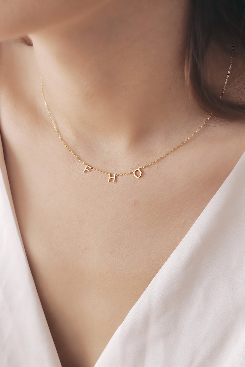 Dainty Custom Letter Necklace Letter Choker Necklace - Etsy