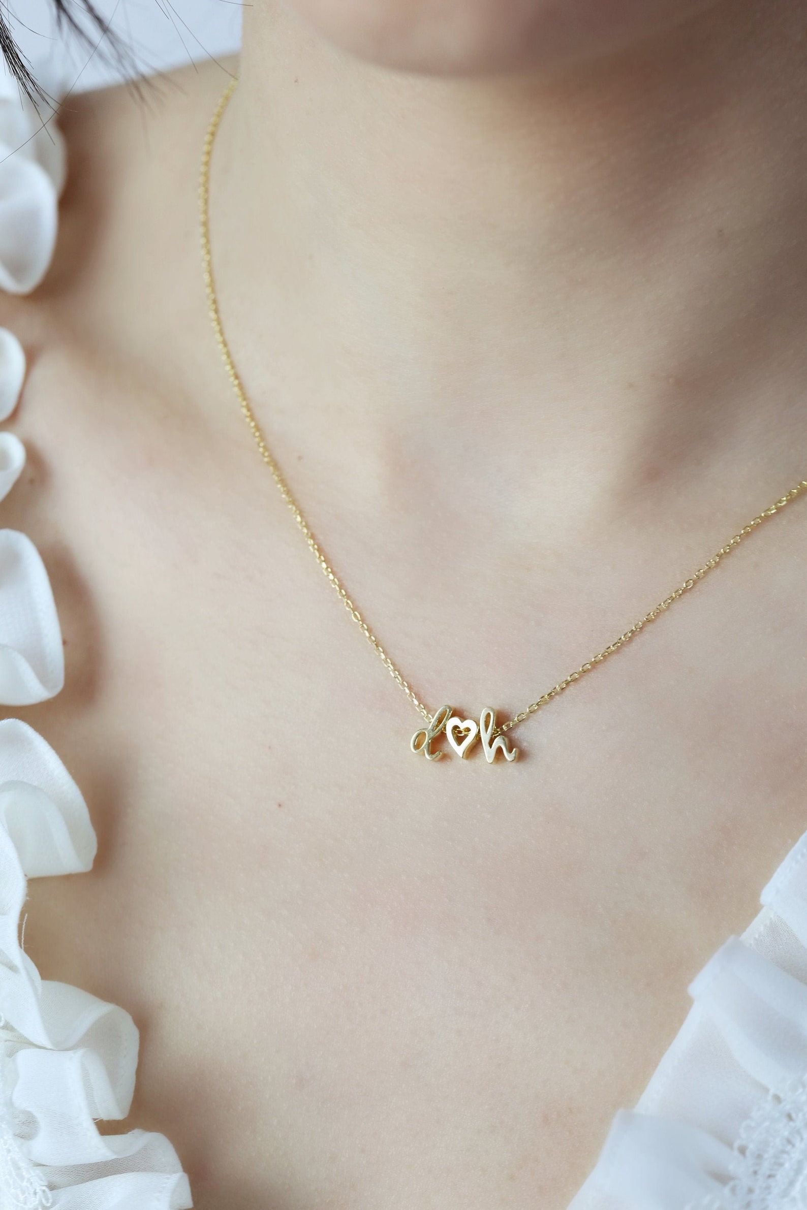 Tiny Letter Necklace Dainty Necklace Letter Necklace - Etsy