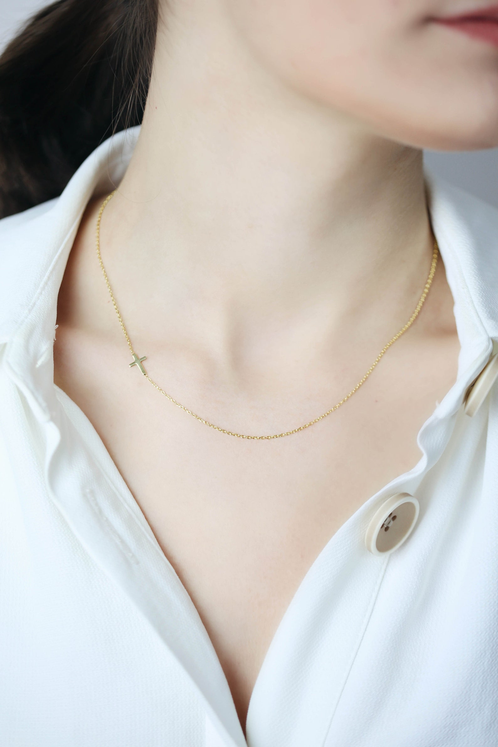 Cross Necklace Cross Letter Necklace Religious Necklace | Etsy