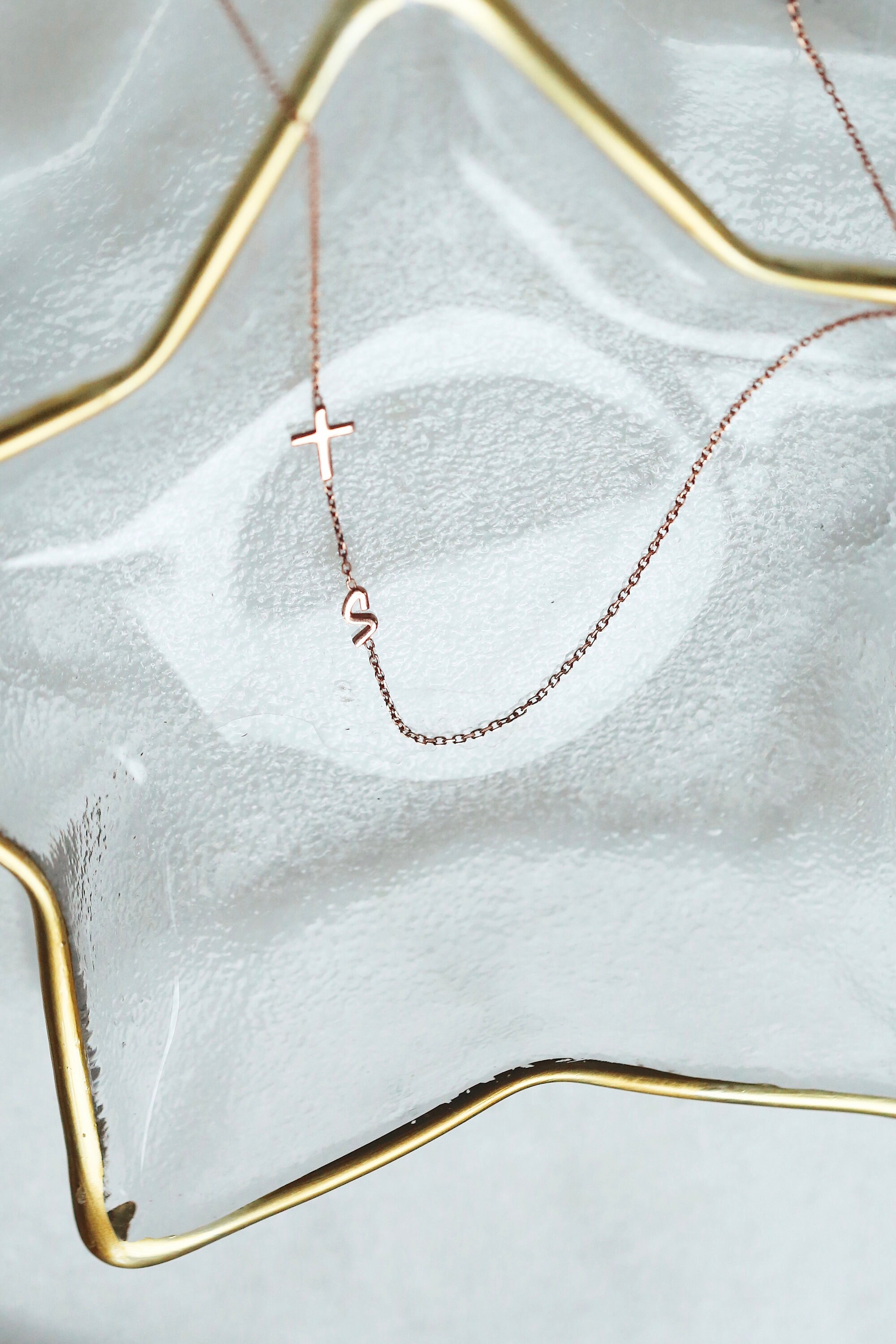 Cross Necklace Cross Letter Necklace Religious Necklace | Etsy