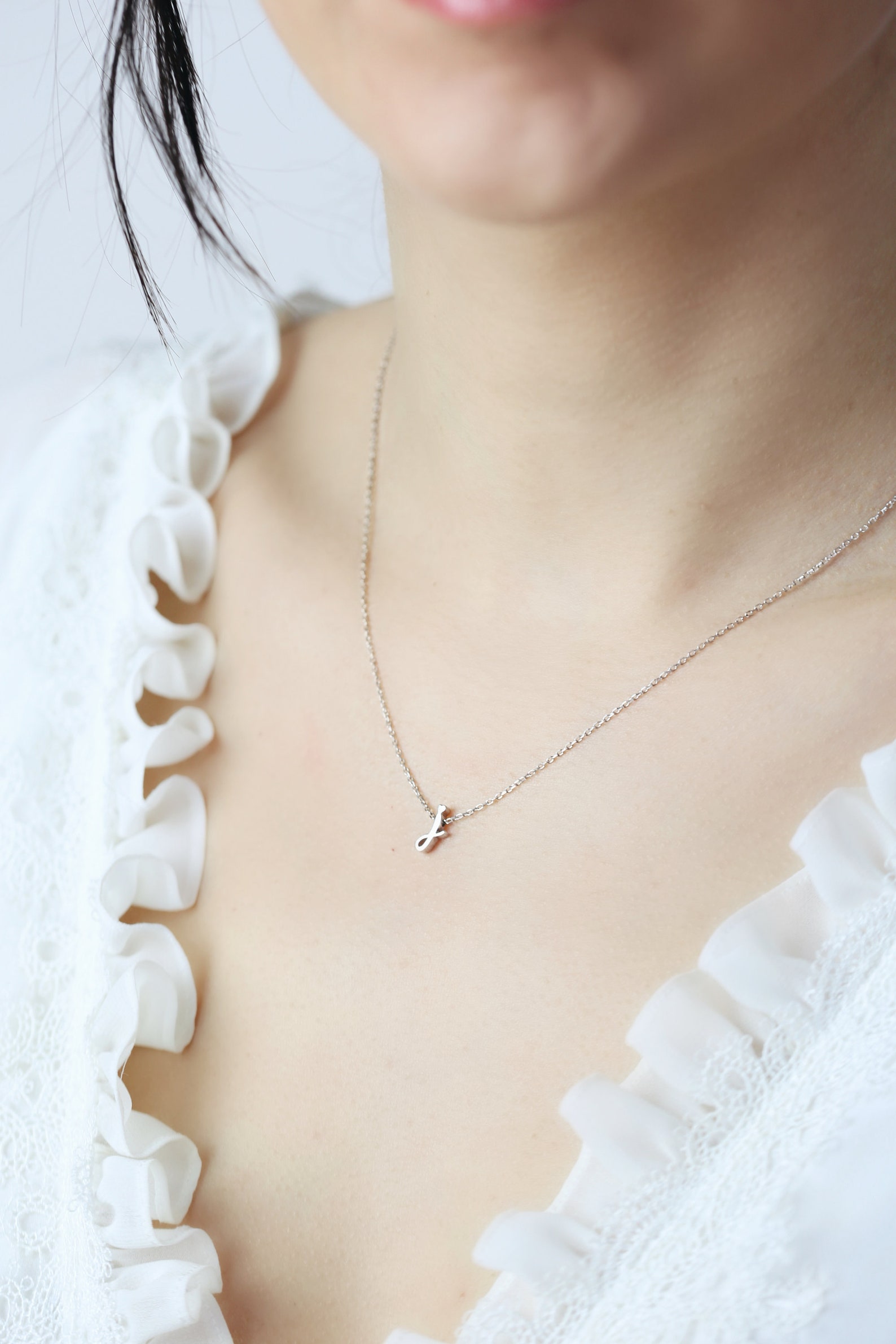 Tiny Letter Necklace Dainty Necklace Letter Necklace - Etsy