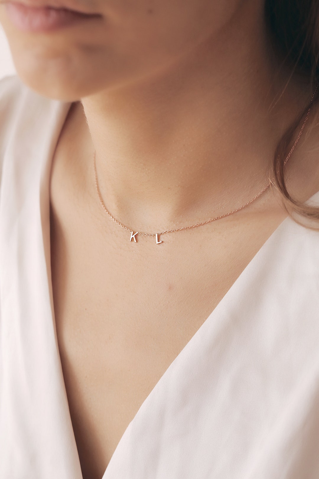 Dainty Custom Letter Necklace - Letter Choker Necklace - Custom Name ...