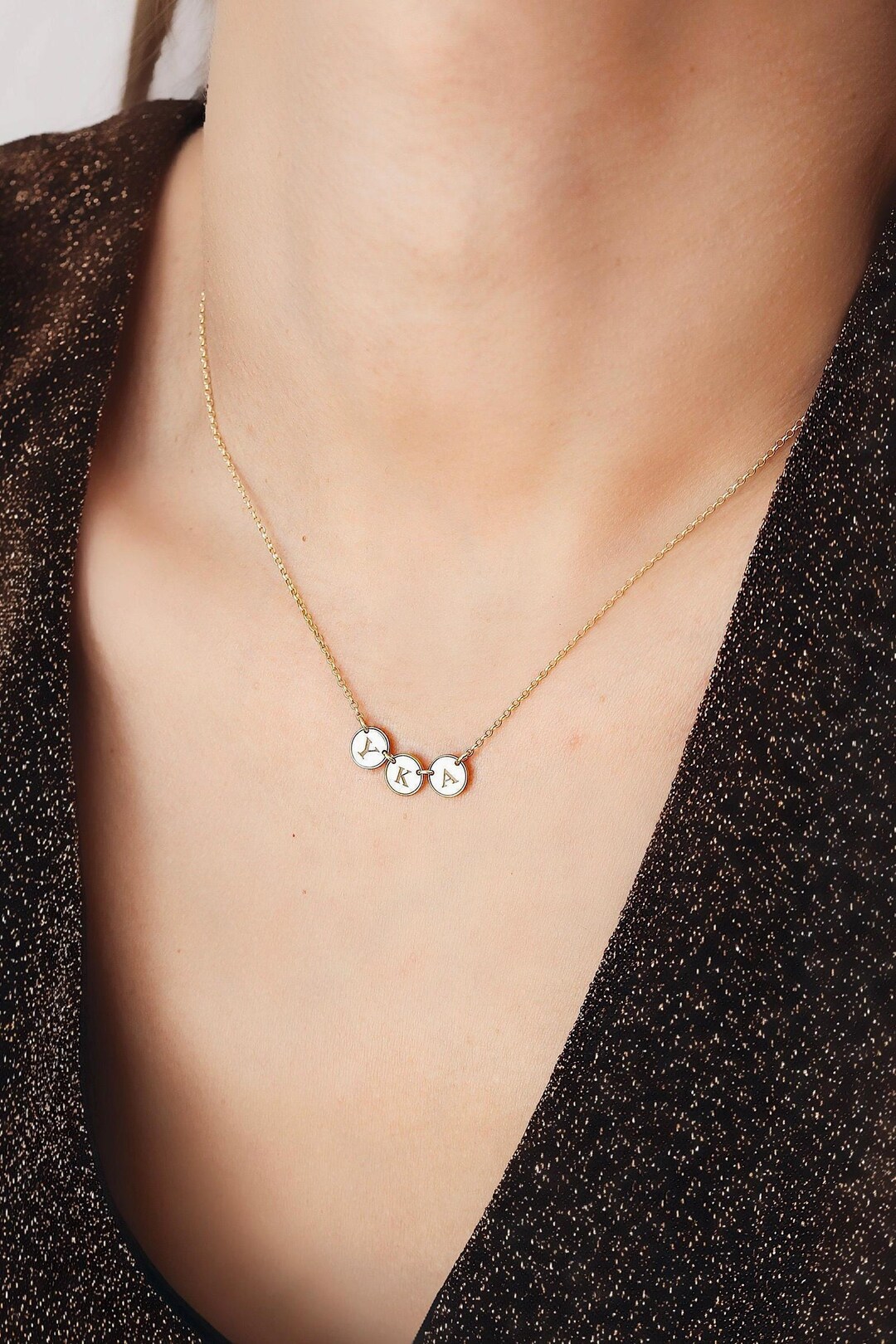 Tiny Disc Letters , Letters Necklace ,personalized Silver Jewelry ...