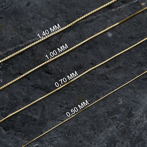 Gold Plated Box Chain Necklace , Box Chain , Dainty Chain Necklace ...