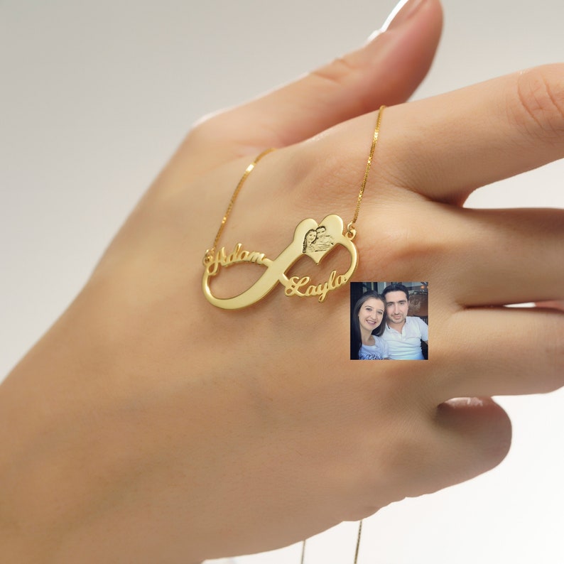 Infinity Name Neklace , Real Picture Necklace , Gold , Rose Gold ...