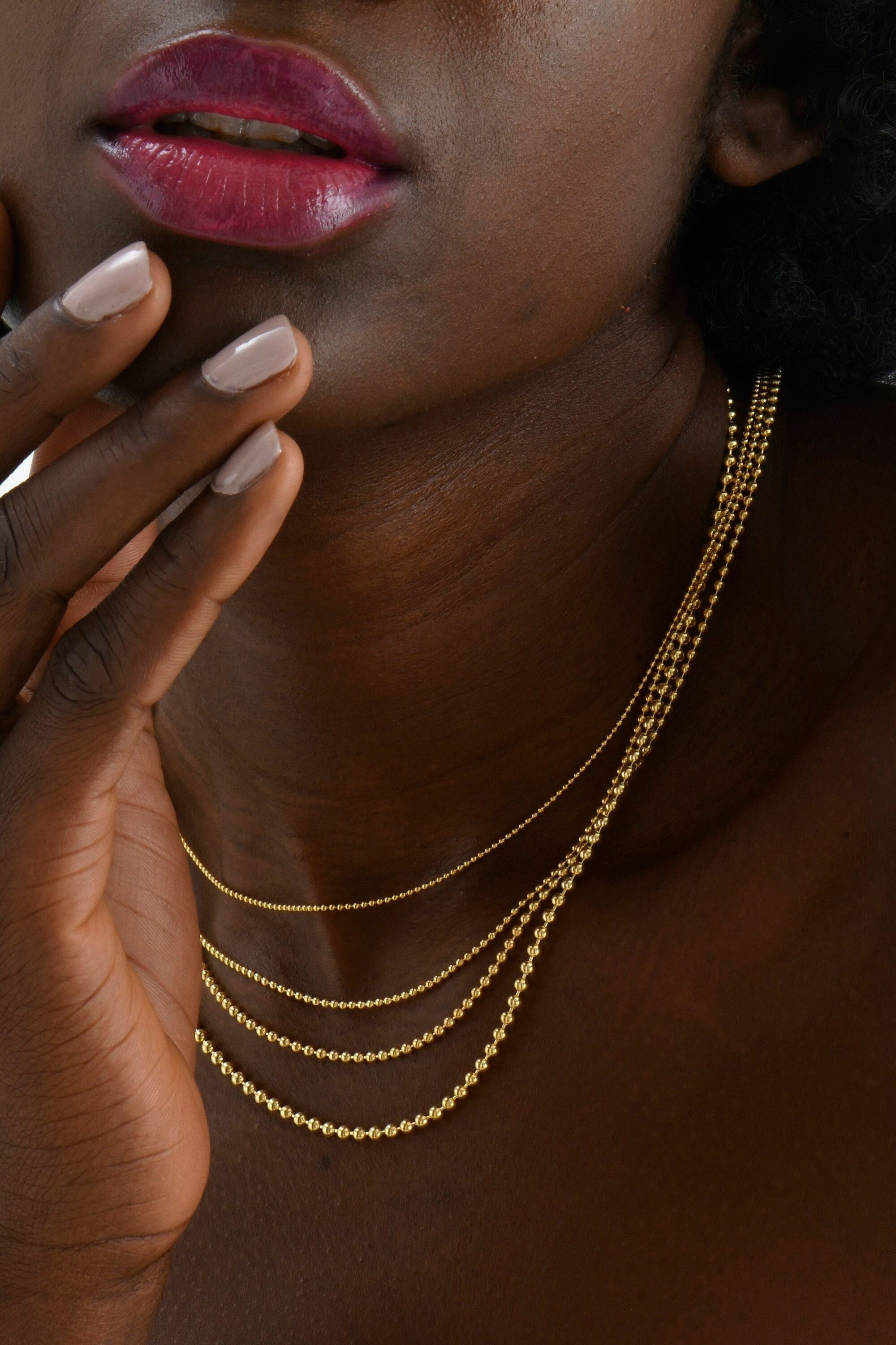 Dainty Ball Chain Necklace , Ball Necklace , Chain Jewelry , Minimalist ...