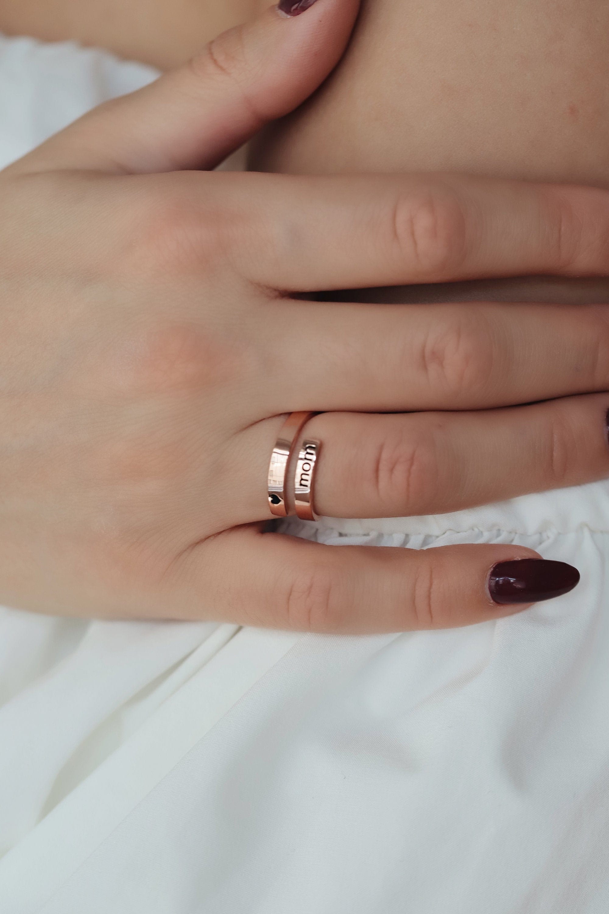 Angel Name Ring , Hug Ring , Double Name Ring , Gift for Woman ...