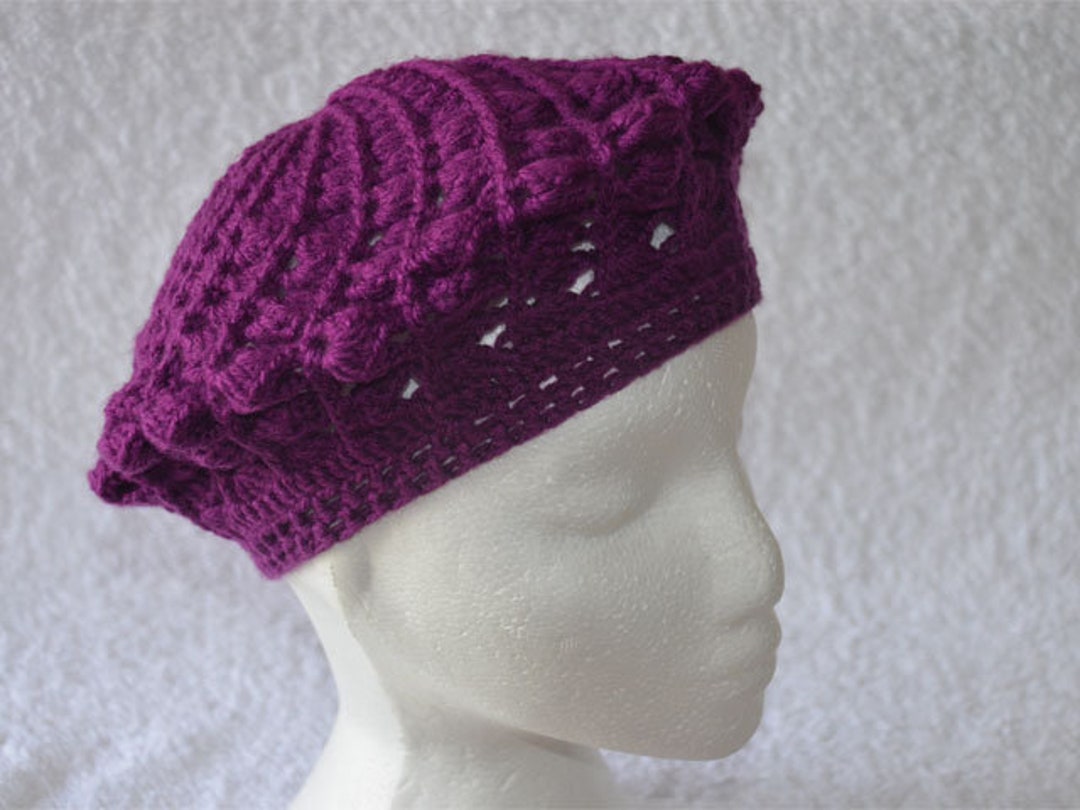 Pretty Fancy Purple Wool Beret for Women - Etsy