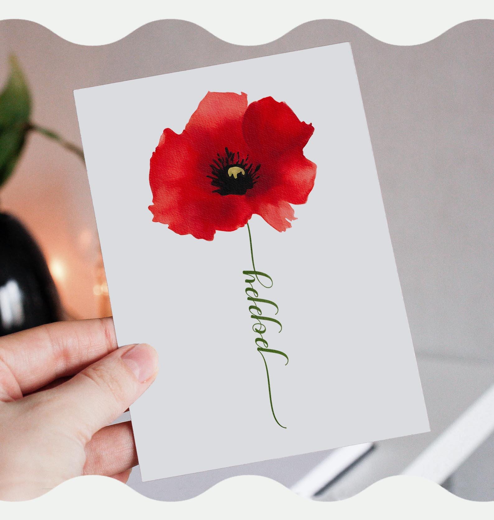 Poppy Custom Flower Name, Watercolour Flower Print, Unique Gift ...