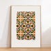 Mallorca Tile Watercolor Print, Spanish Azulejos Wall Art, Colorful ...