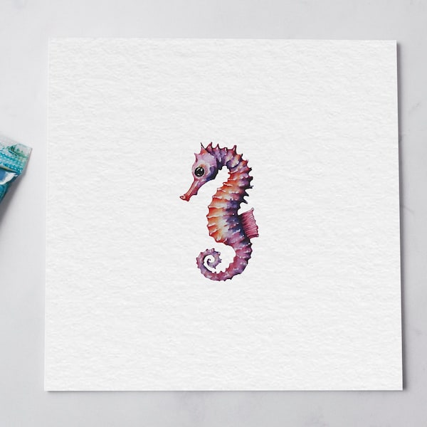 Seahorse Painting - Etsy UK