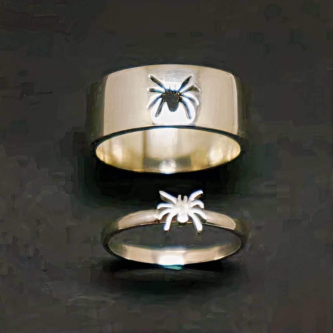 Silver Couple Rings Set Spider & Snake Couples Rings for Women | Etsy