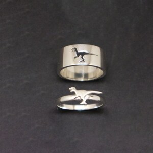 Silver Couple Rings Set Dinosaur Shape Couple's Rings for Women ...