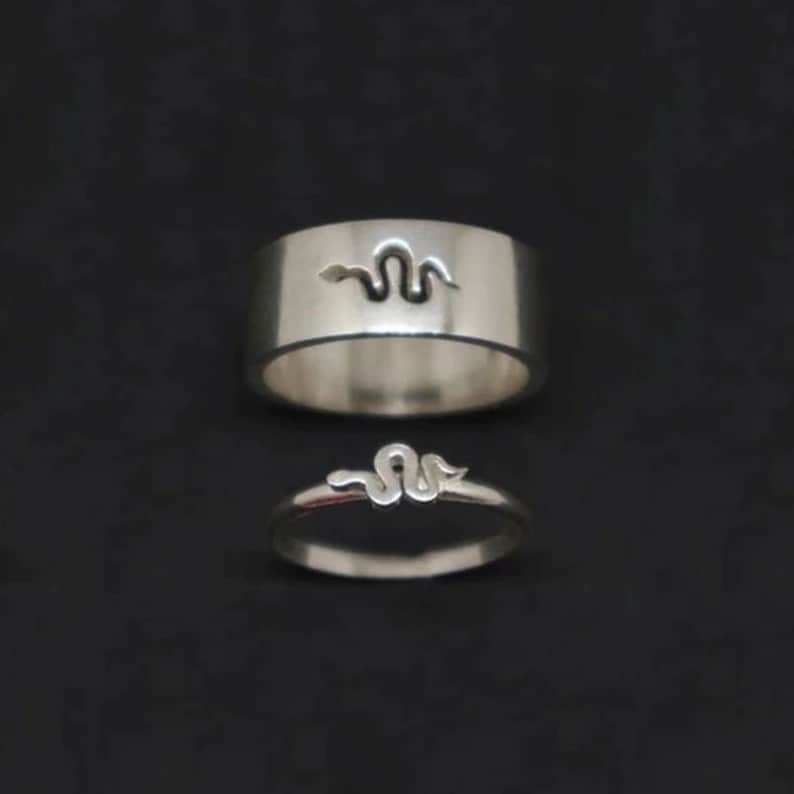 Silver Couple Rings Set Spider & Snake Couples Rings for Women | Etsy