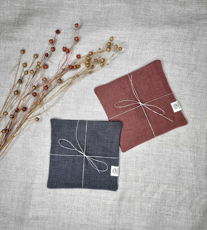 Linen Coaster | Stone Washed Linen Coasters | 100 % Linen Coasters ...