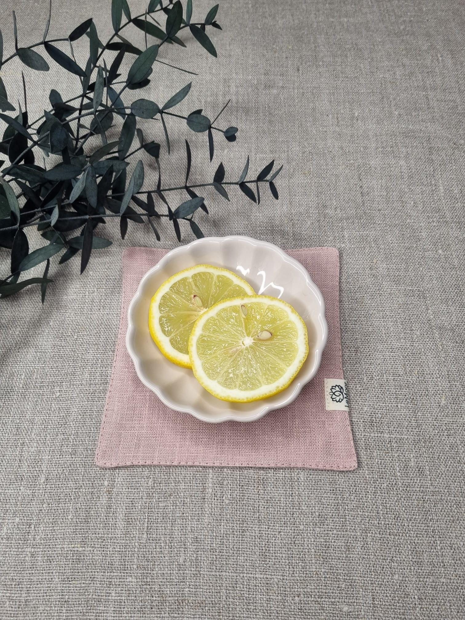 Linen Coaster | Stone Washed Linen Coasters | 100 % Linen Coasters ...