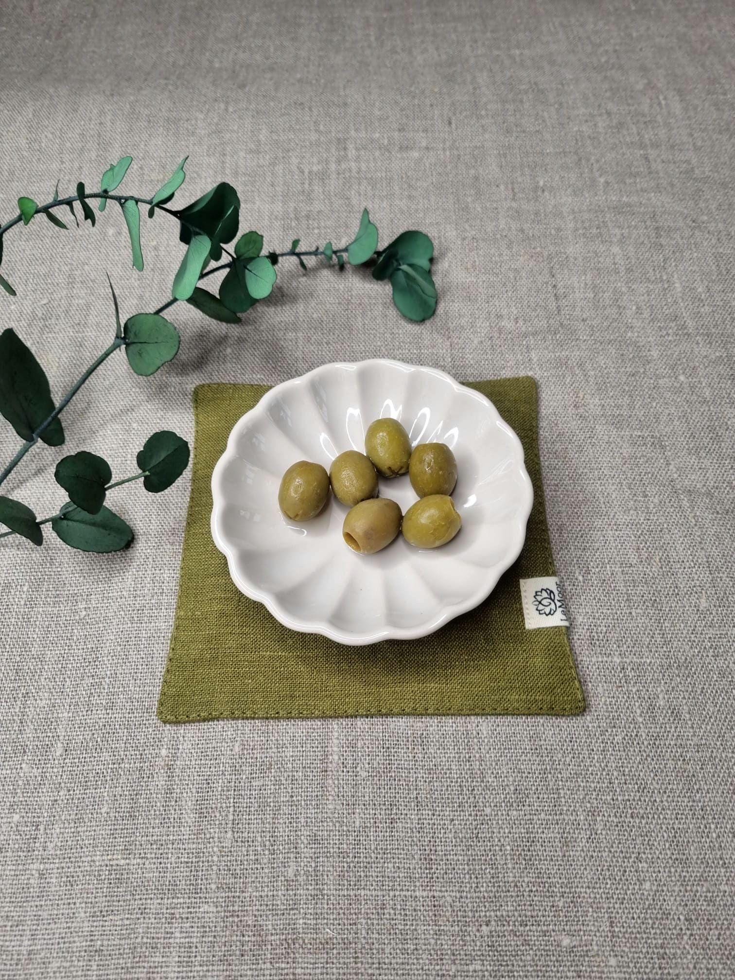 Linen Coaster | Stone Washed Linen Coasters | 100 % Linen Coasters ...