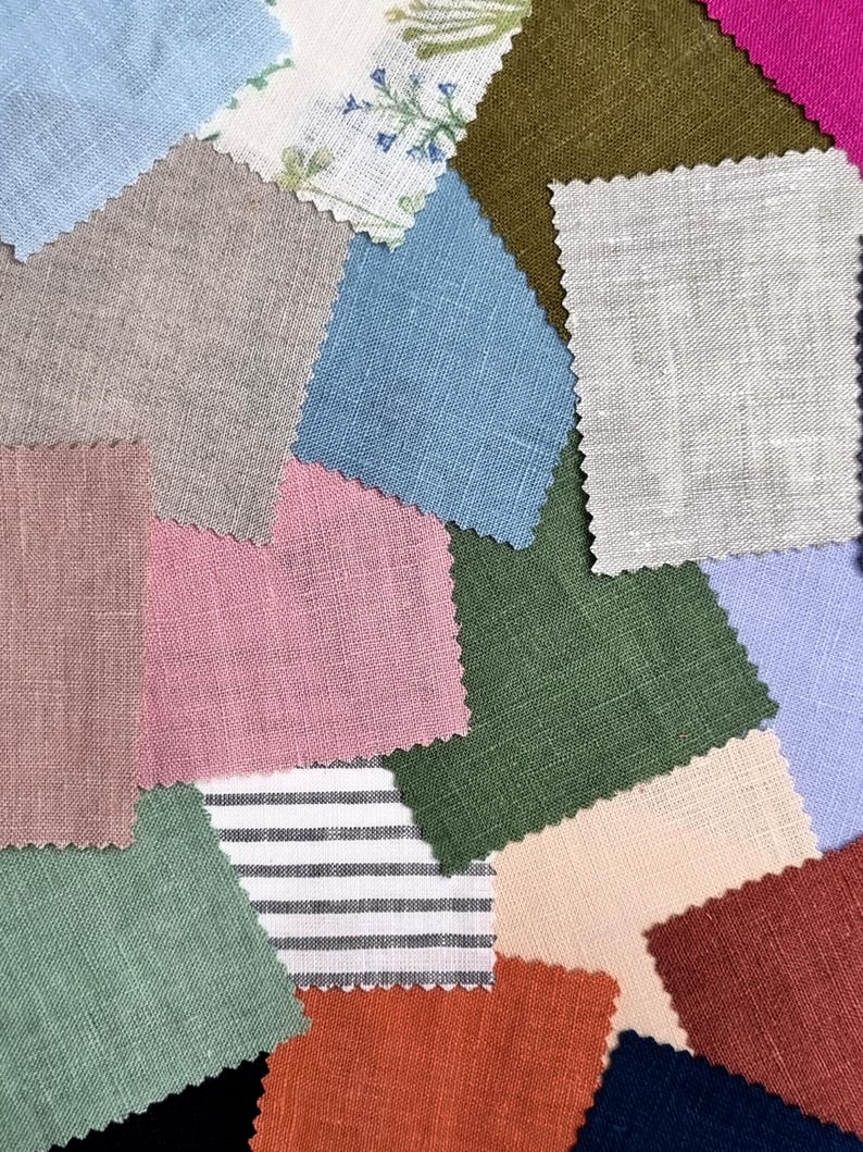 Linen Fabric Samples / Softened Linen Swatches / Washed Flax Samples ...
