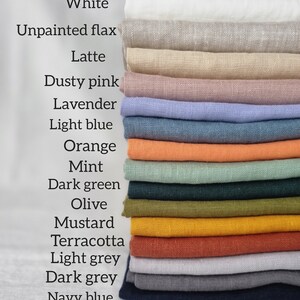 Linen Fabric Samples / 16 Colors Softened Linen Swatches / Washed Flax Samples / Linen Fabric ...